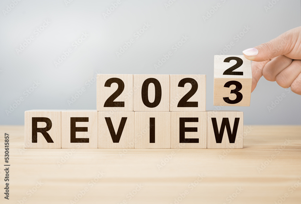 2023 review new year. Business concept of planning 2023. Businessman ...