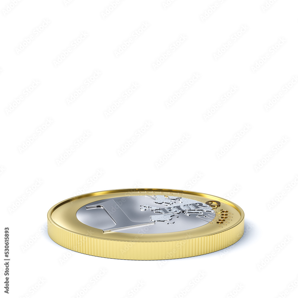 one euro coin on a white background. Stock Illustration | Adobe Stock