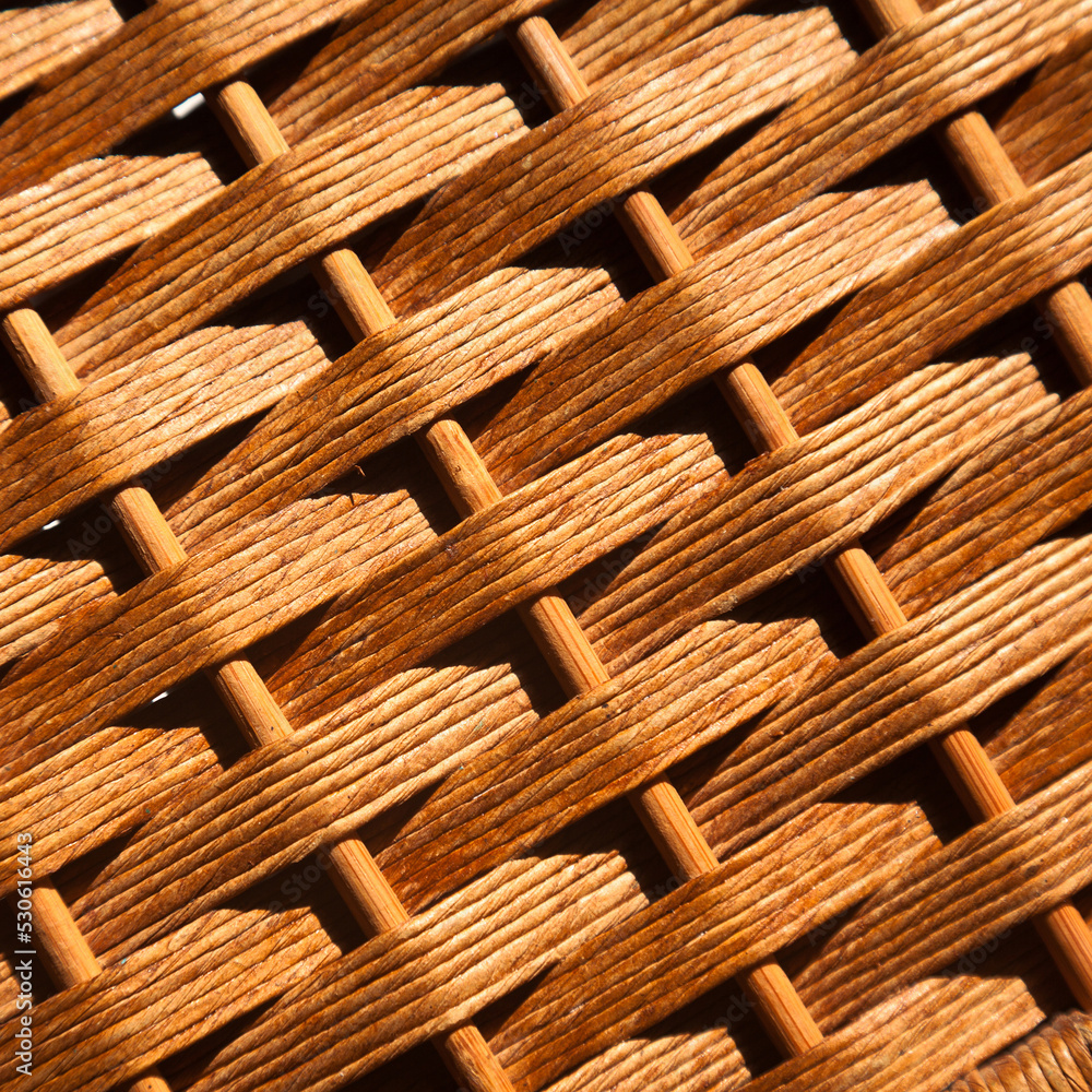 Rattan square wicker texture with handmade traditional and dry branches ...