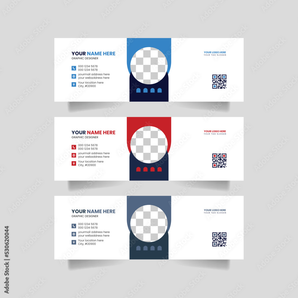 Corporate business email signature facebook cover page social media ...