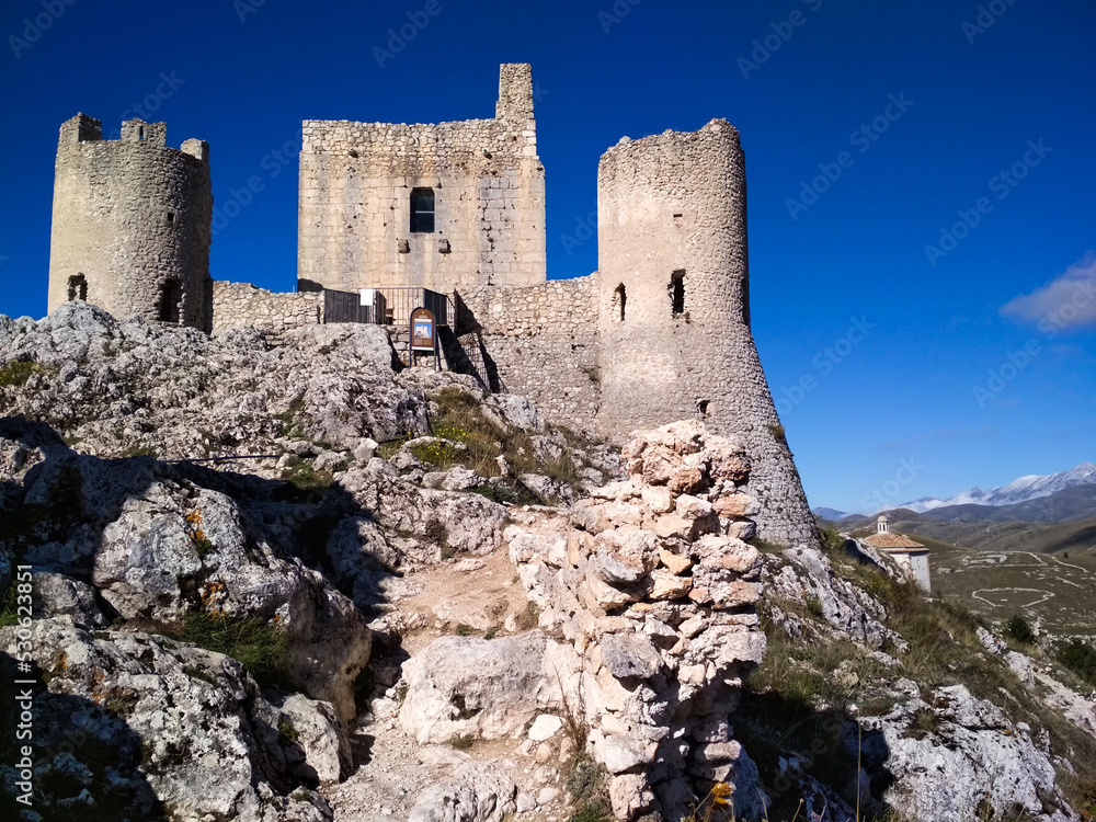 Medieval castle Rocca di Calascio, Abruzzo, Italy, location of the ...