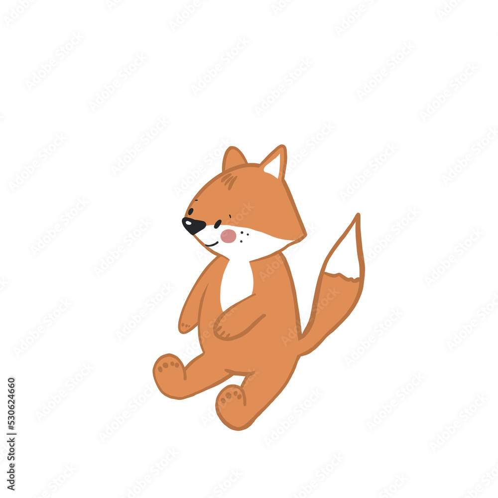 red fox cartoon Stock Illustration | Adobe Stock