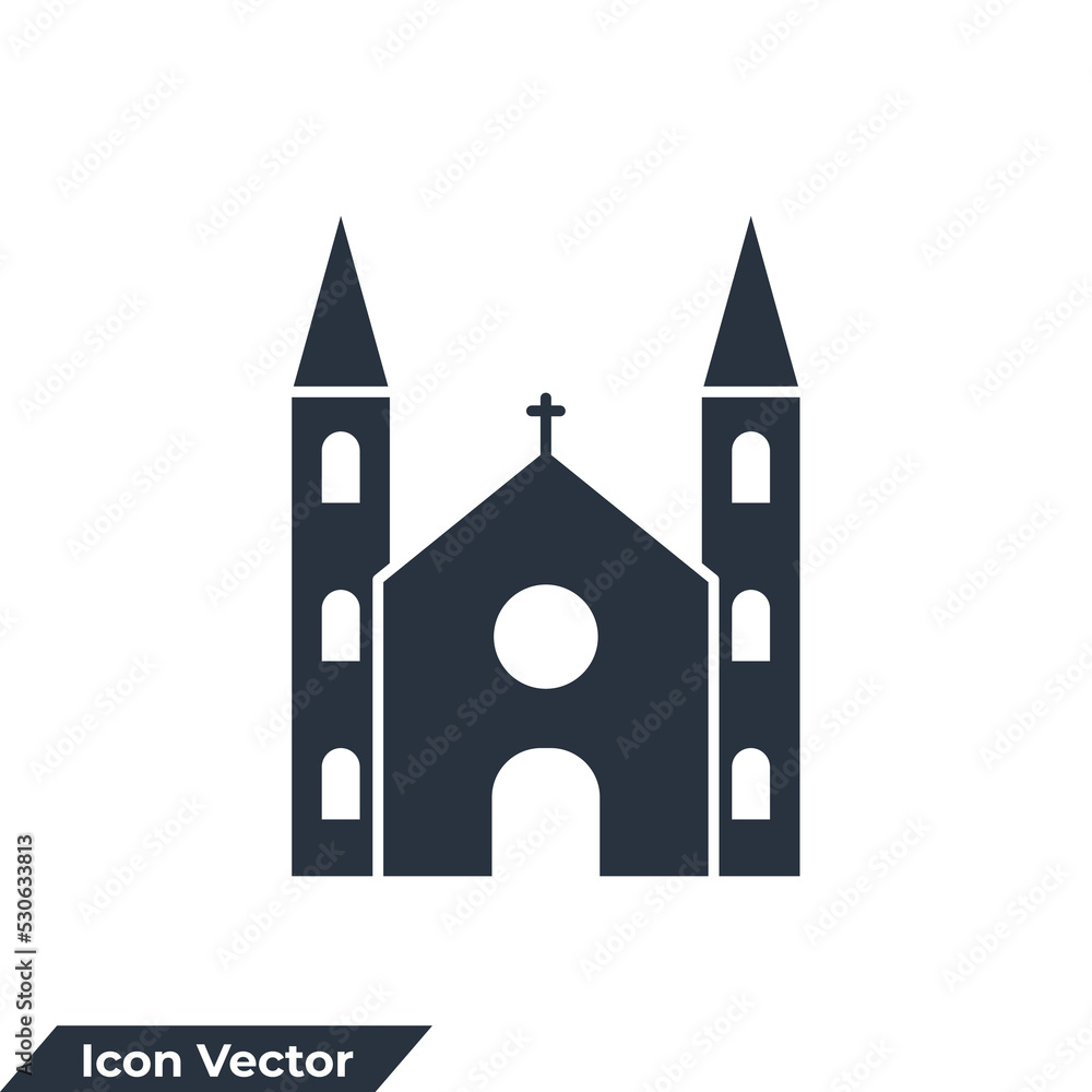 church building icon logo vector illustration. church symbol template ...