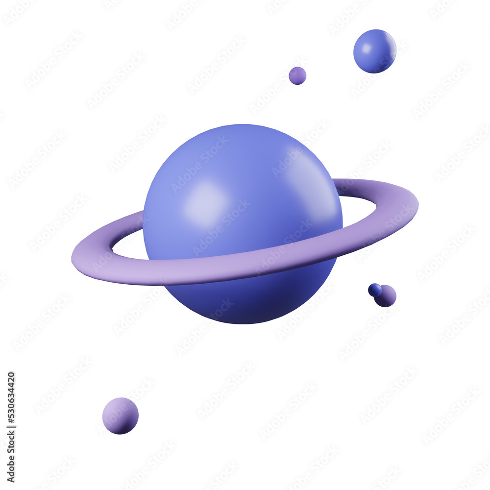 Planet 3d render. Violet saturn on transparent background, render, 3d ...