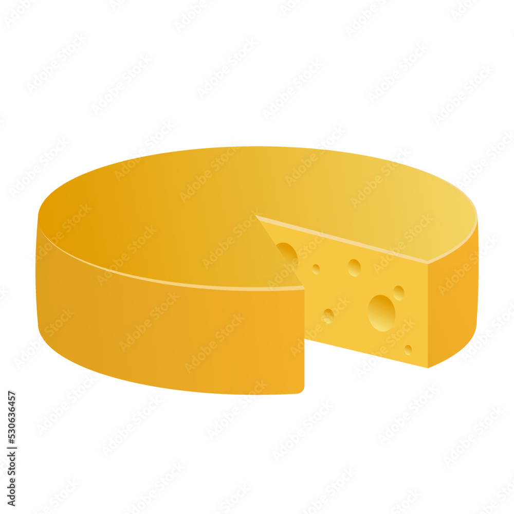 wheel of cheese vector illustration logo icon clipart isolated on white ...