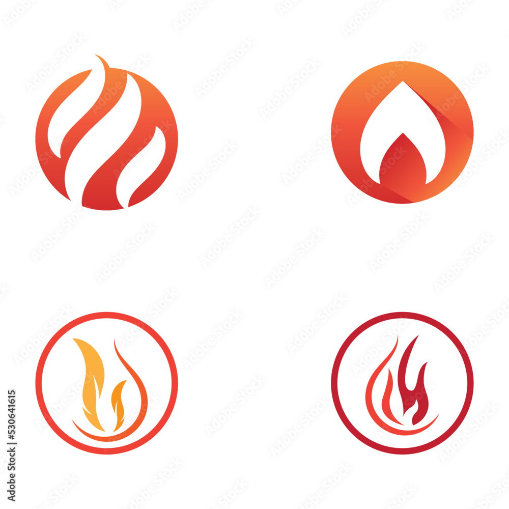 blazing fire, embers, fireball logo and symbol vector image. with ...