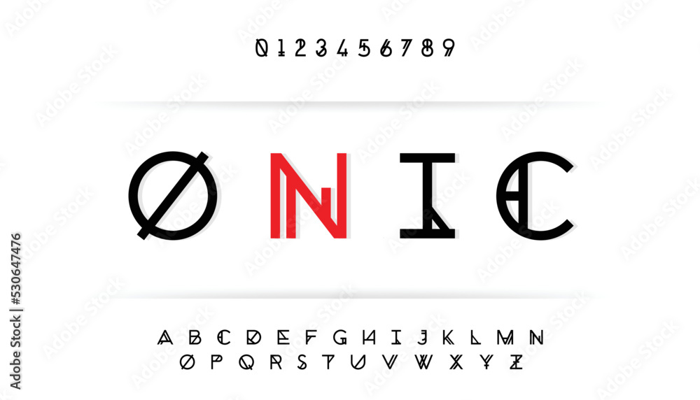 ONIC Sports minimal tech font letter set. Luxury vector typeface for ...