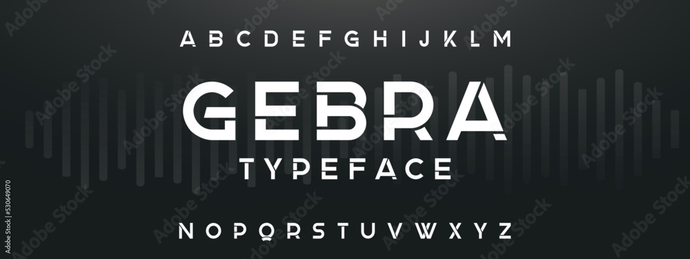 GEBRA modern, luxury and tech alphabets letter set design. amazing ...
