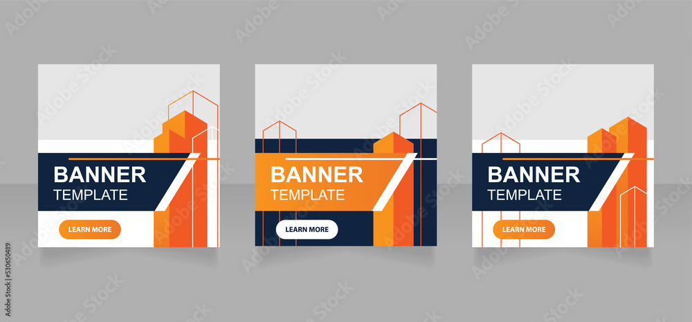 Architecture firm web banner design template. Real property site. Flyer ...