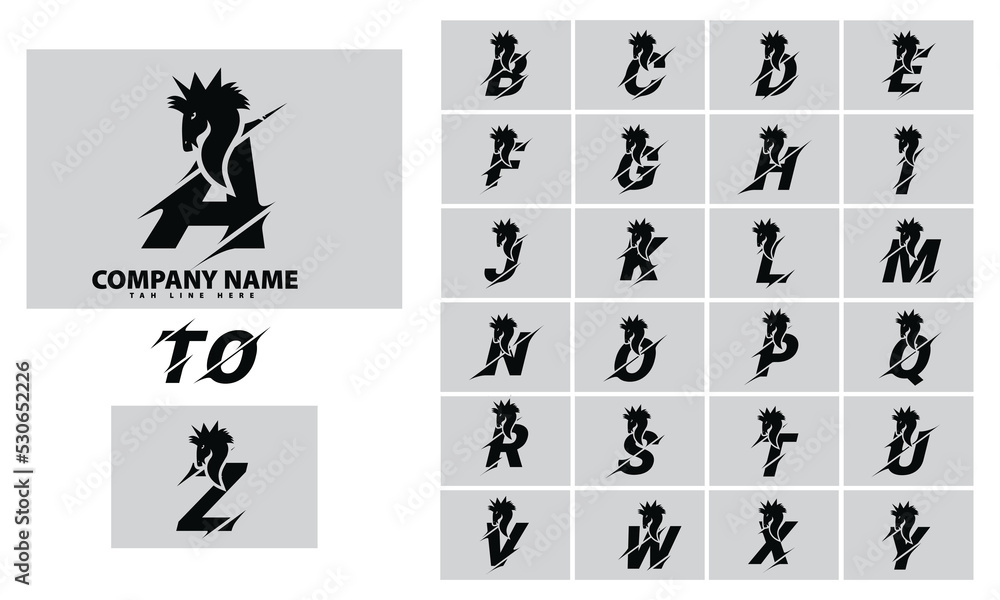 Alphabet logo design, letter icon pack vector vintage typography Art, A ...