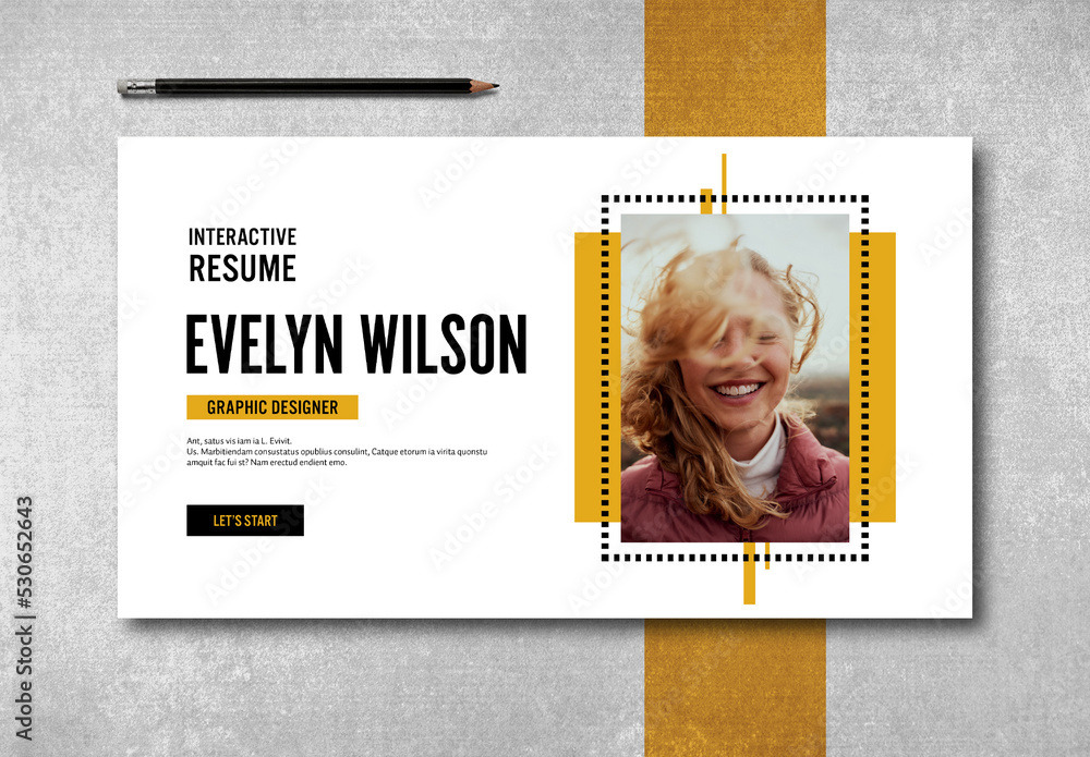 Interactive Pdf Resume Laoyut Stock Template | Adobe Stock