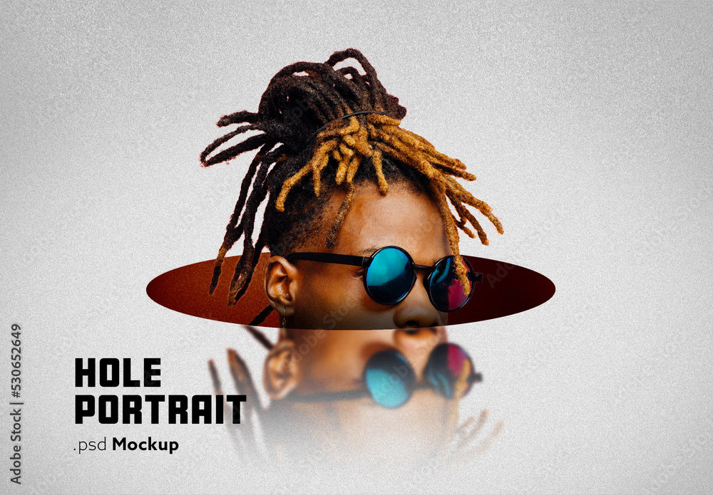 Abstract Hole Portrait Mockup Stock Template | Adobe Stock