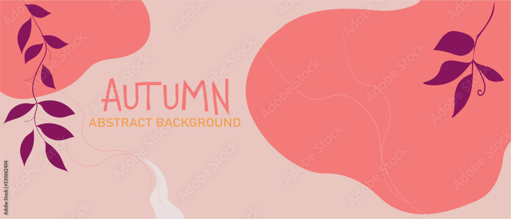 Autumn composition in minimalistic shapes. Design template for branding ...