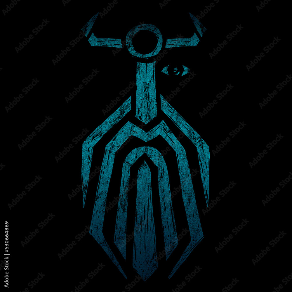 Odin, face, mask, Norse mythology, isolated on black background Stock ...