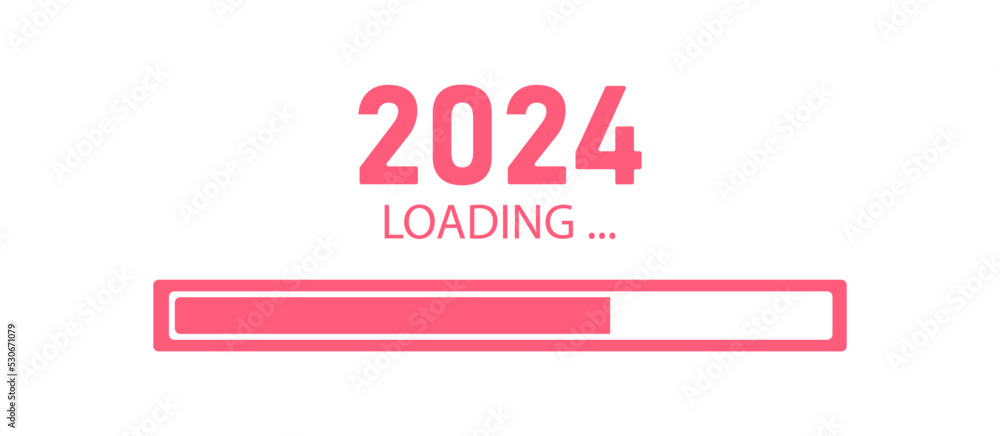 Loading bar for 2024 goal planning business concept, vector ...