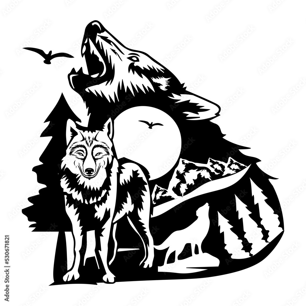 Plakat wolf svg, howling wolf svg, mountain svg, wolf clipart, wolf png ... Plakat wolf svg, howling wolf svg, mountain svg, wolf clipart, wolf png ...