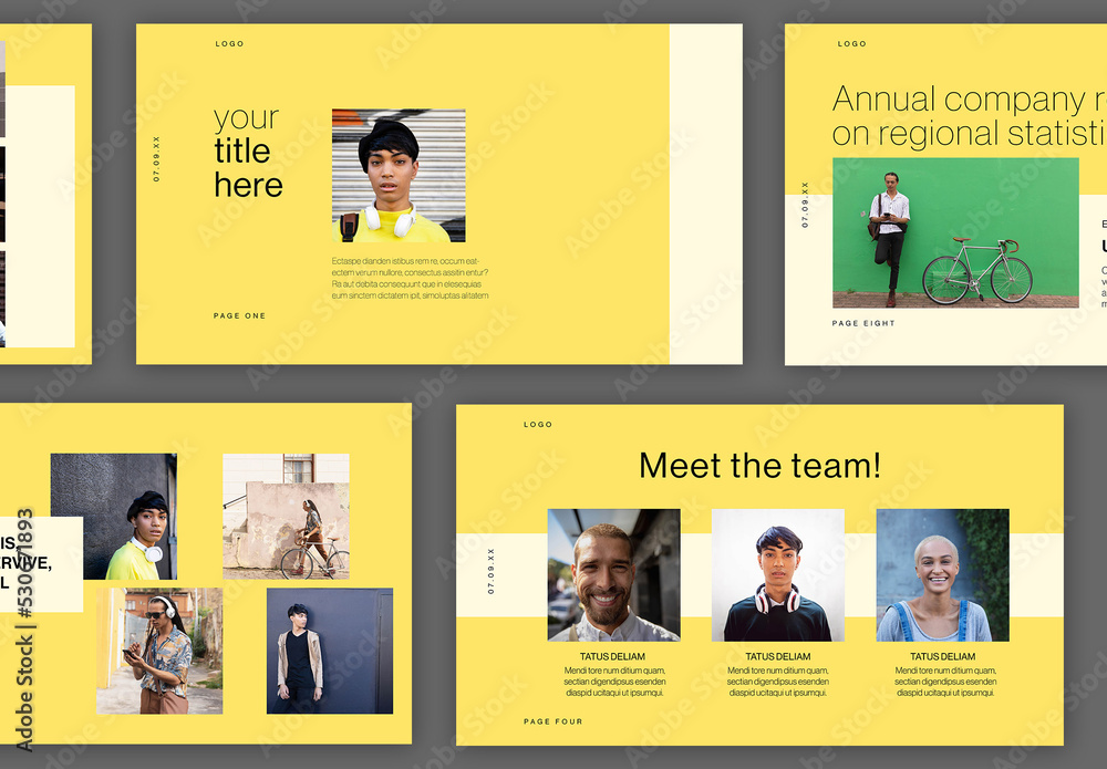 Minimal Yellow Presentation Layout Stock Template | Adobe Stock
