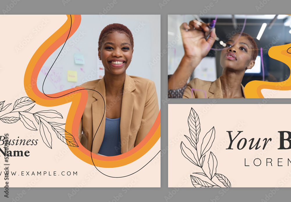 Business Banner Deign with Organic Shapes Stock Template | Adobe Stock