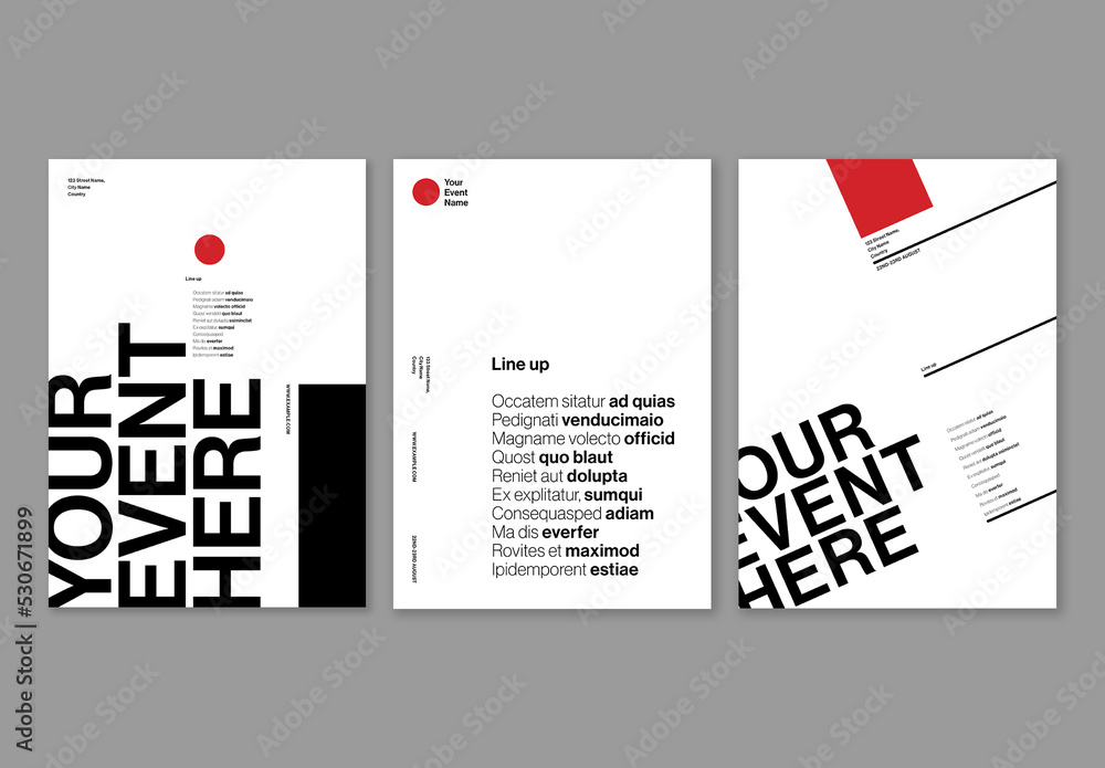 Typographic Minimal Poster Layout Design Stock Template | Adobe Stock