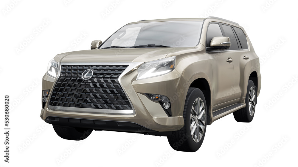 Dallas. USA. September 14, 2022. Beige Lexus GX460 2020 on a white ...