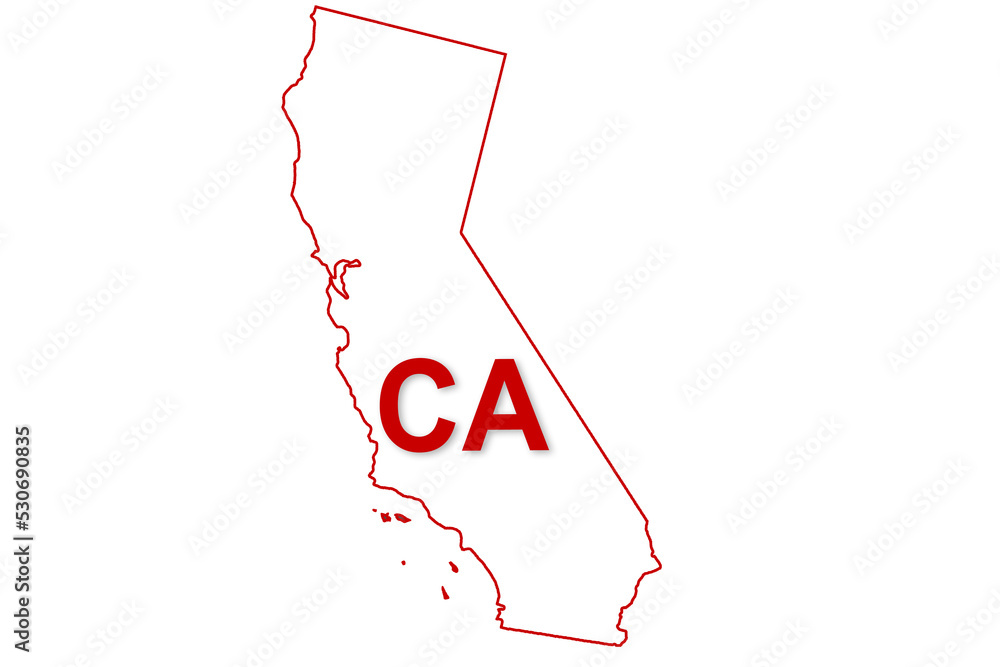 California map isolated on white background Stock Photo | Adobe Stock