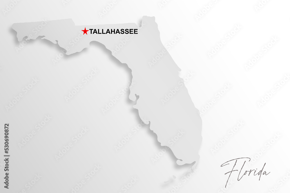 Florida map isolated on white background Stock Illustration | Adobe Stock