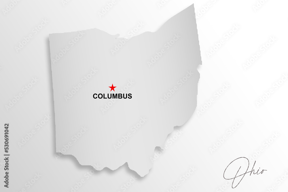 Ohio map isolated on white background Stock Photo | Adobe Stock