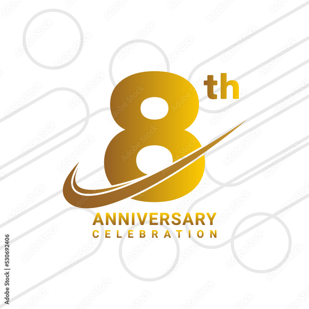 8th anniversary celebration, golden anniversary celebration logo type ...