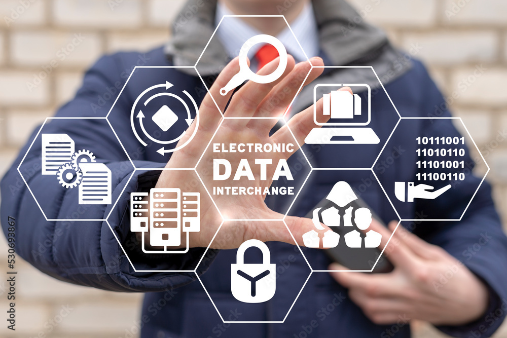 EDI Electronic Data Interchange Software System. Concept of business ...