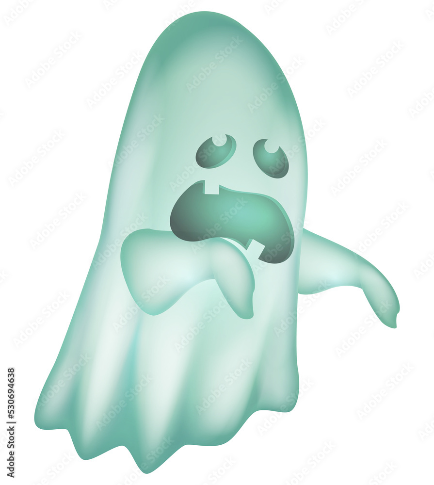 halloween scary green ghost on a png background Stock Illustration ...