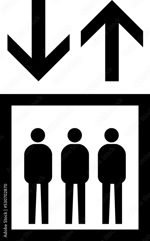 elevator, lift icon / public information symbol (png) Stock ...