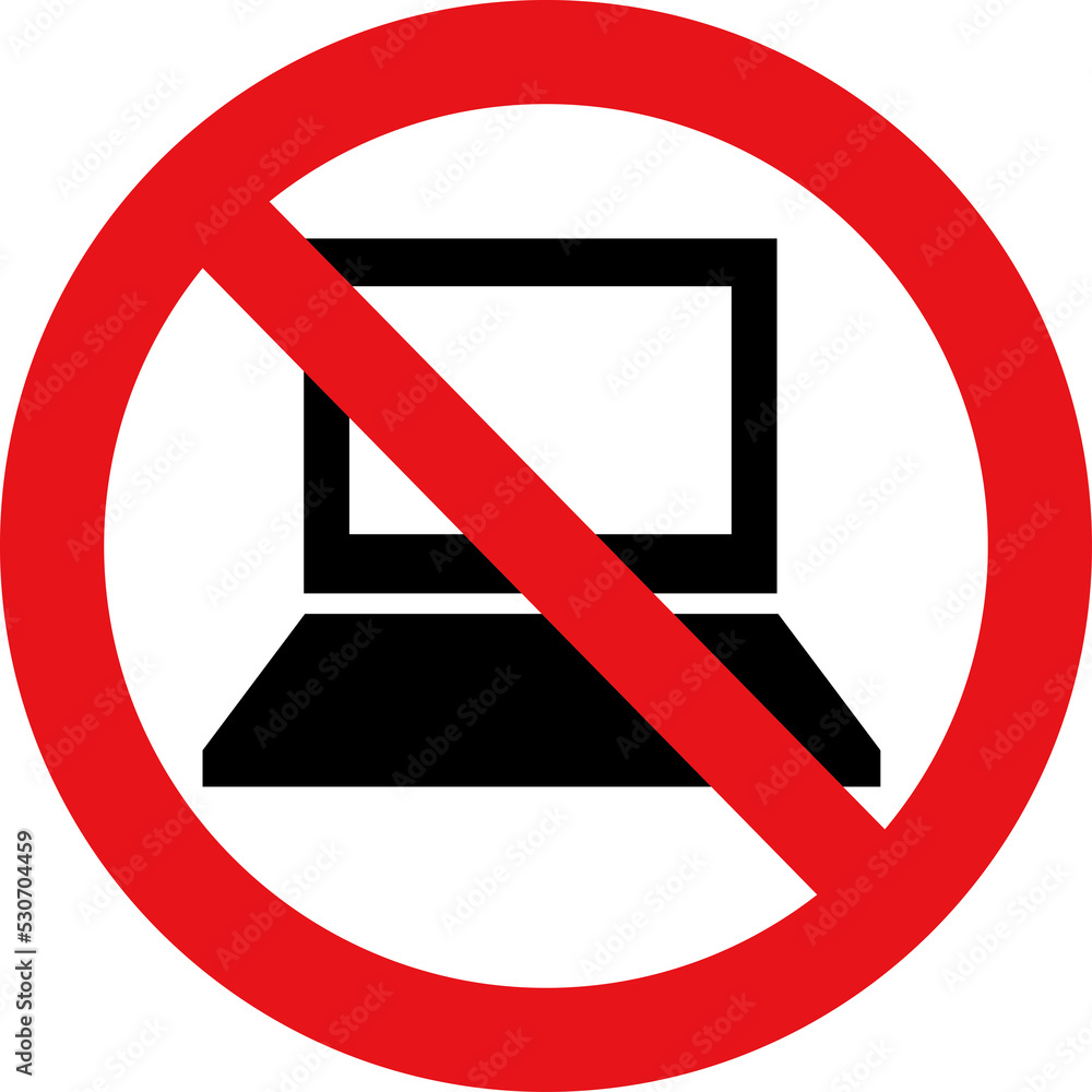 Prohibition sign (pictogram) / Do not use electronic devices (png ...