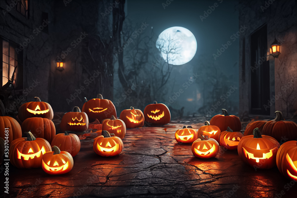 Halloween day eyes of Jack O' Lanterns trick or treating Samhain All ...