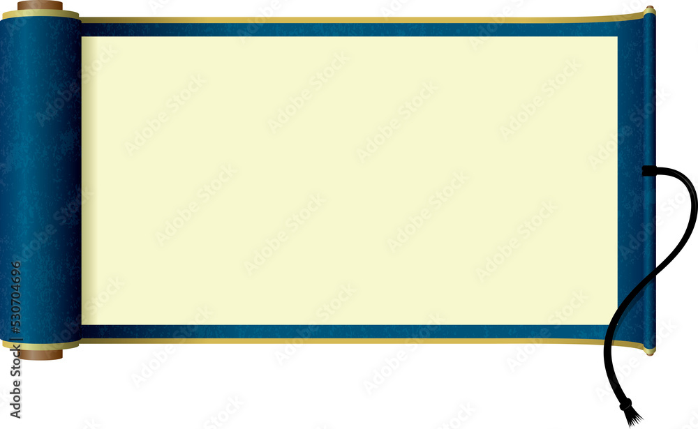 Japanese scroll paper illustration / png Stock Illustration | Adobe Stock