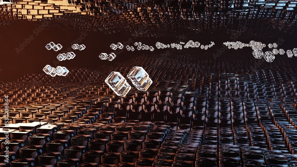 3d Rendering High Quality Render Sci Fi Background Synthwave