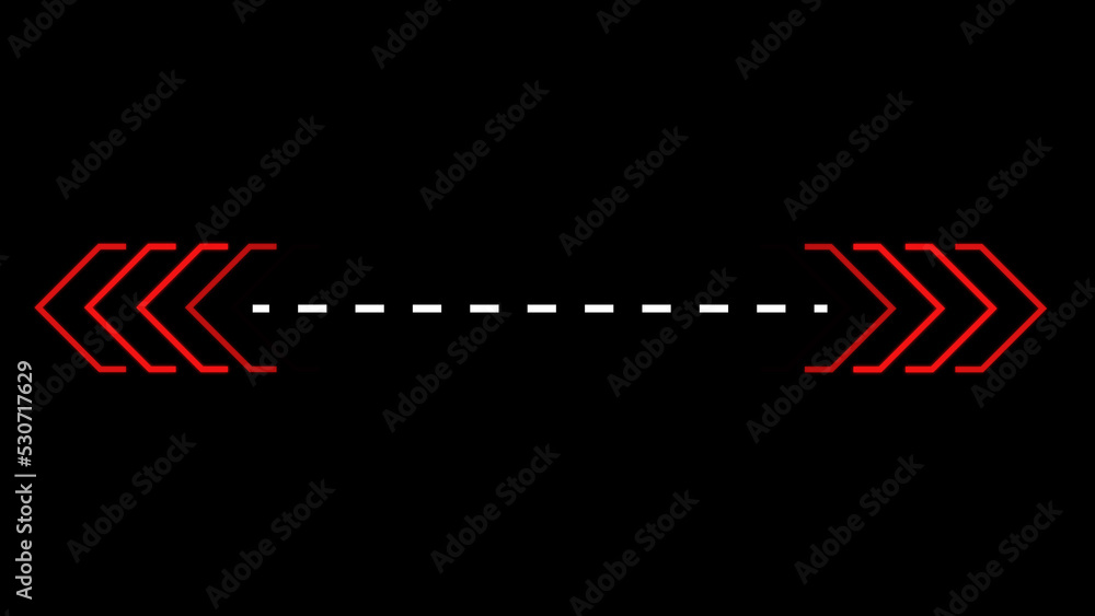 Two red arrows separated by a white dotted line motion graphics.Can be ...