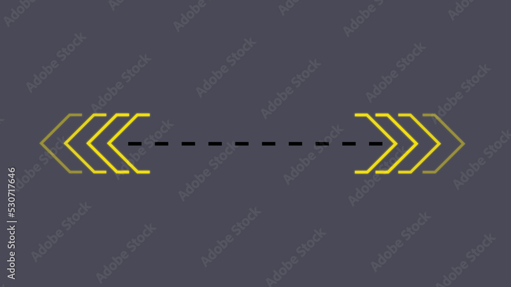 Two red arrows separated by a white dotted line motion graphics.Can be ...