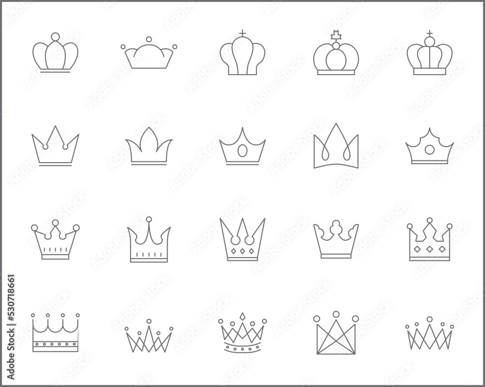 Simple Queen Crown Outline