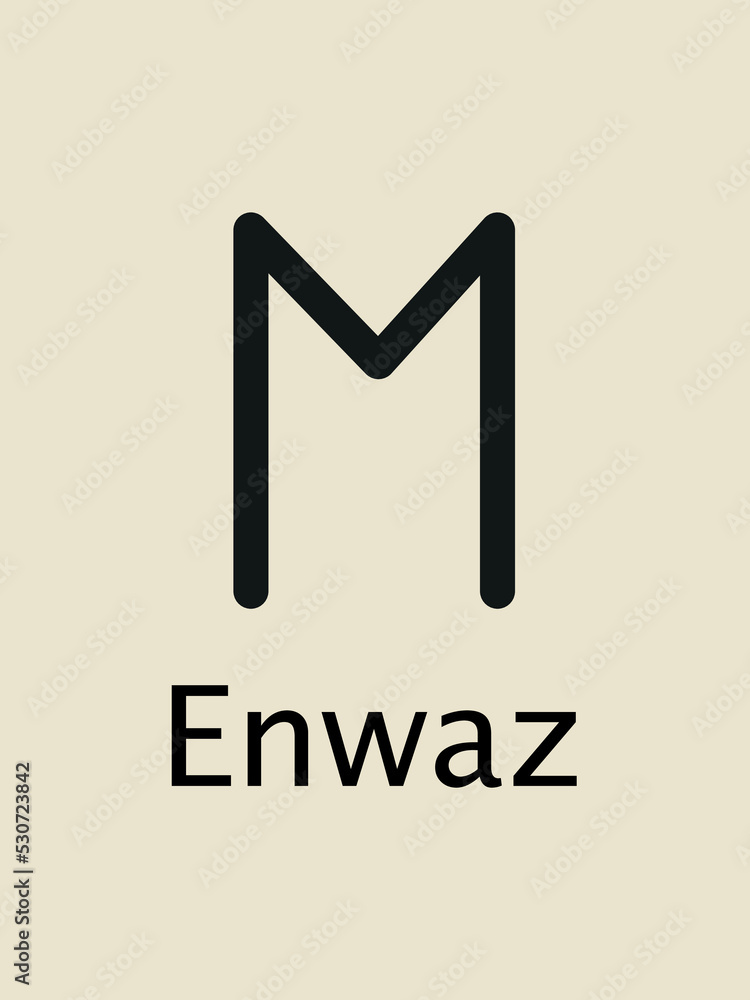 Ehwaz Rune alphabet, Futhark. Writing ancient Germans. Vector Mystical ...