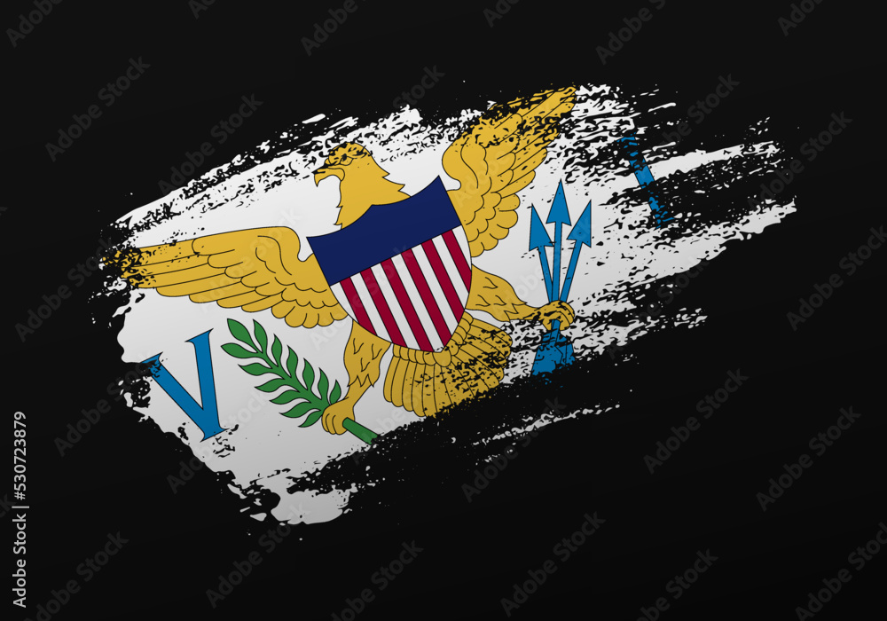 Abstract creative patriotic hand painted stain brush flag of United ...