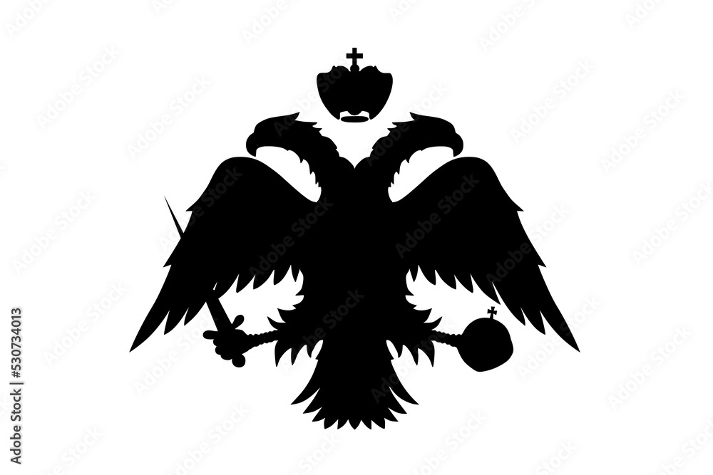 Byzantine coat of arms vector silhouette illustration isolated on white ...