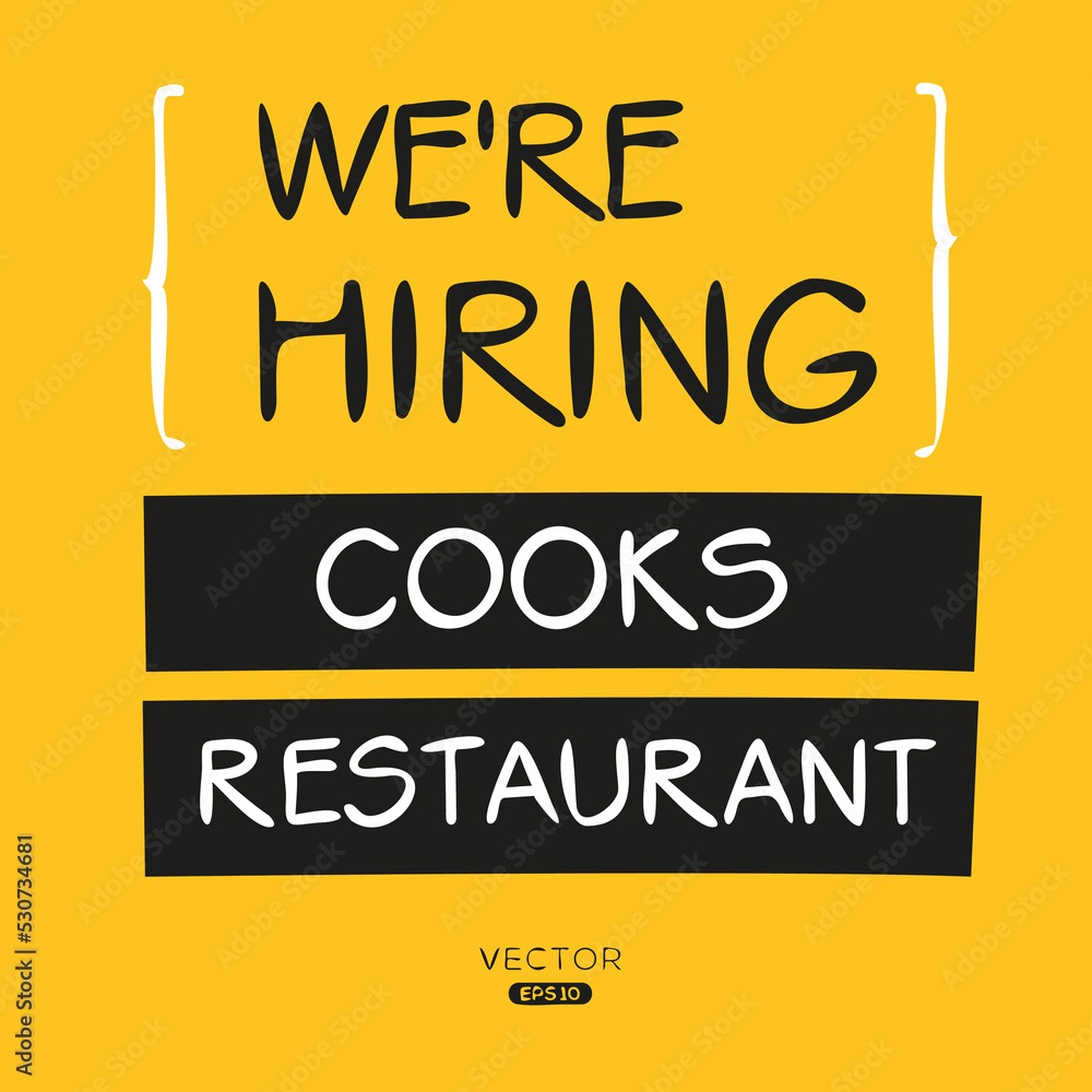 We are hiring (Cooks Restaurant), vector illustration. Stock Vector ...