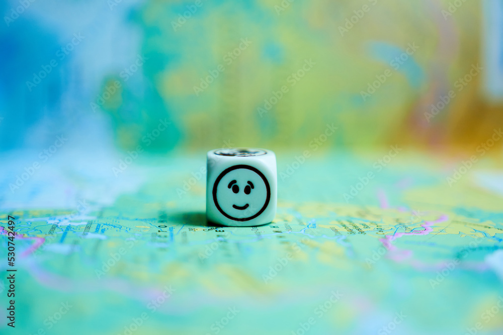 Map of the world with a cube. The concept is planning. Stock Photo ...