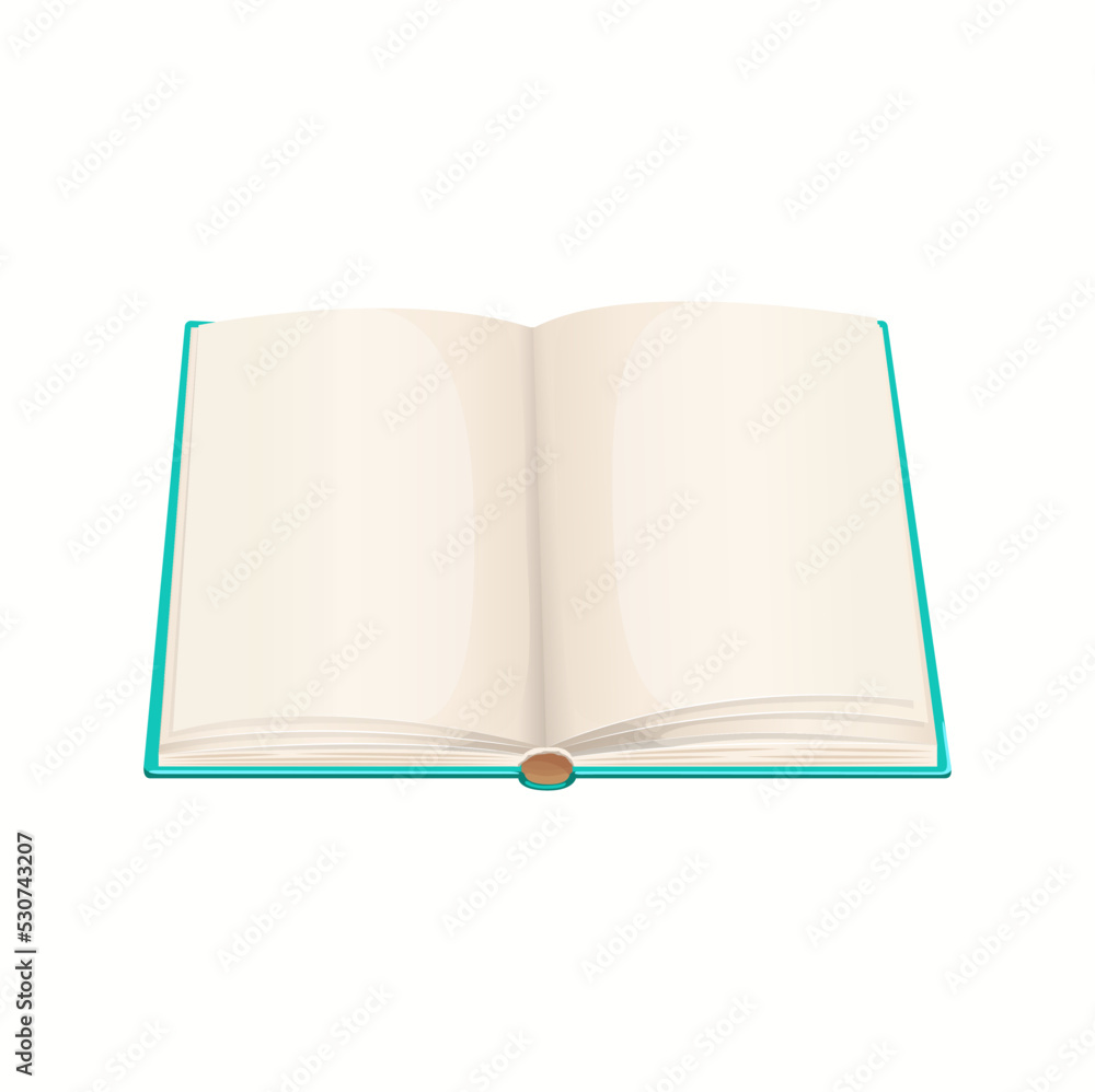 Cartoon opened book, textbook and bestseller. Vector school dictionary ...