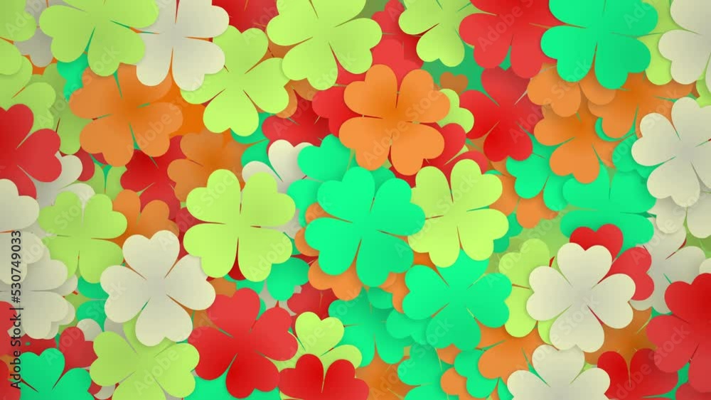 SHAMROCK Irish color palette scheme holiday video background in 3D ...