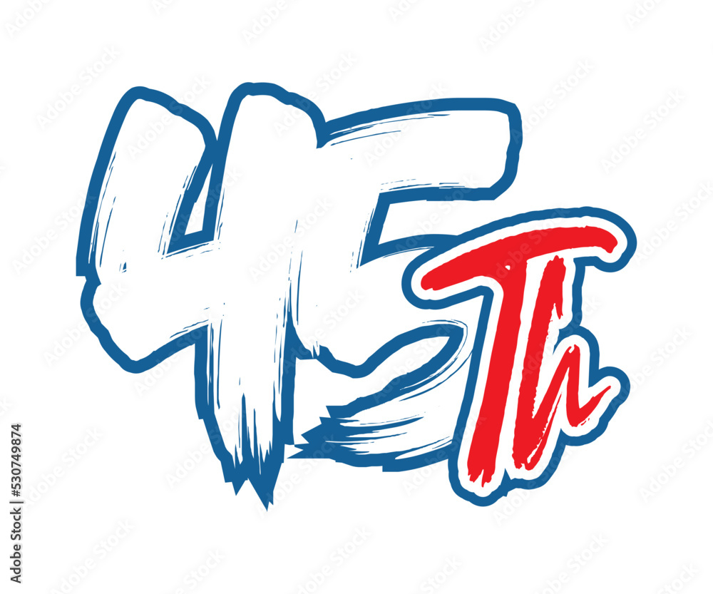 Poster 45th Ordinal Number counting vector art illustration with ...