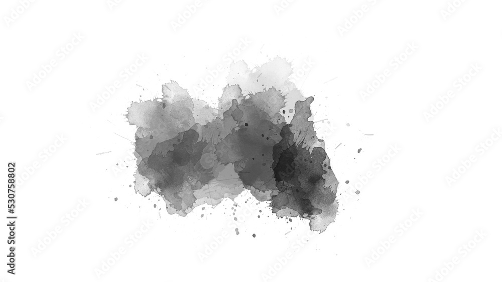 watercolor paint brush stroke. ink splash transition. Abstract inkblot ...