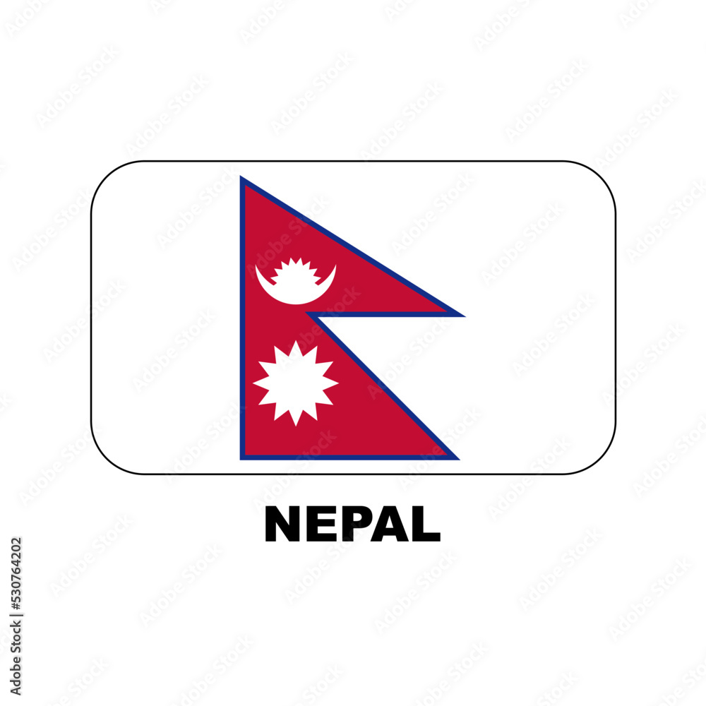 Oficial national flags of the world. Nepal country. Design rectangular ...