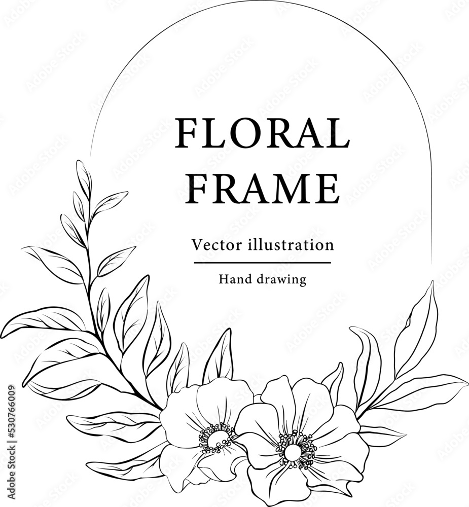 Hand Drawn Floral Frame