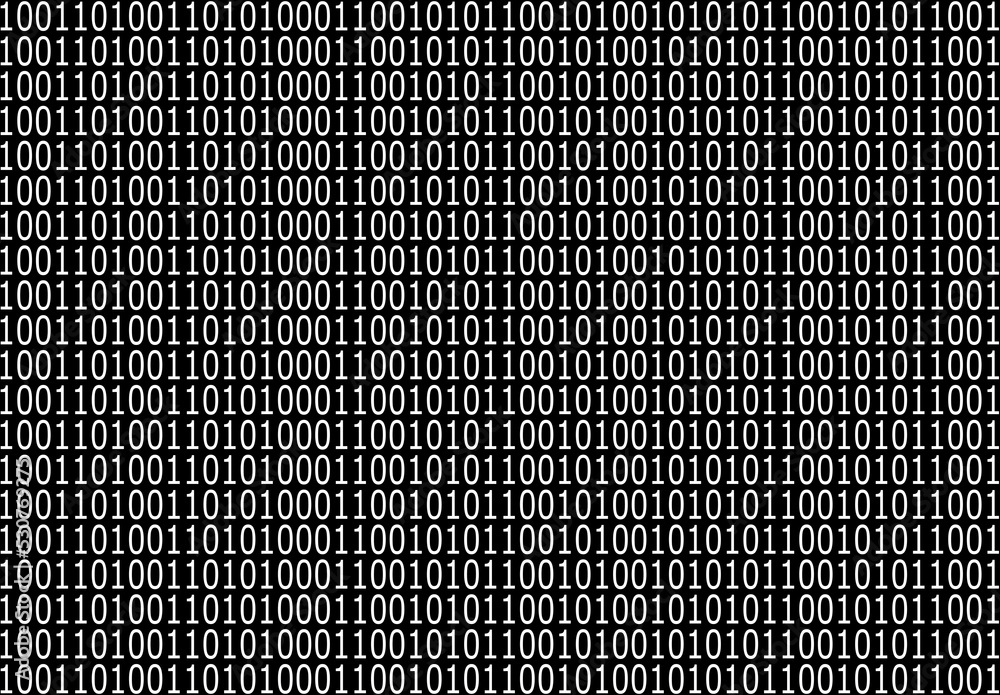 Encrypted Binary Ascii Computer Code On Black Background Black And White Binary Code Computer